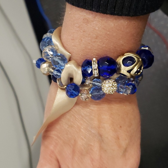 White House Black Market | Jewelry | Nwt Whbm Set Of 3 Blue And Gold ...